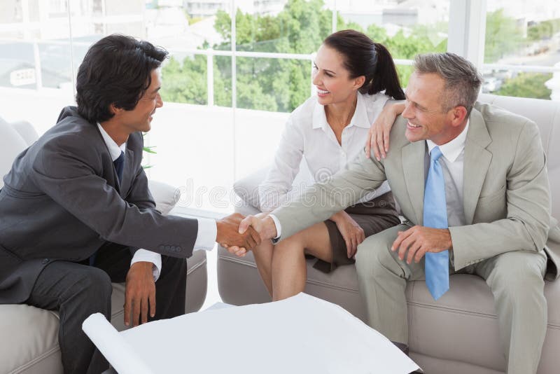 Businessman Shaking a Clients Hand Stock Image - Image of female, male ...