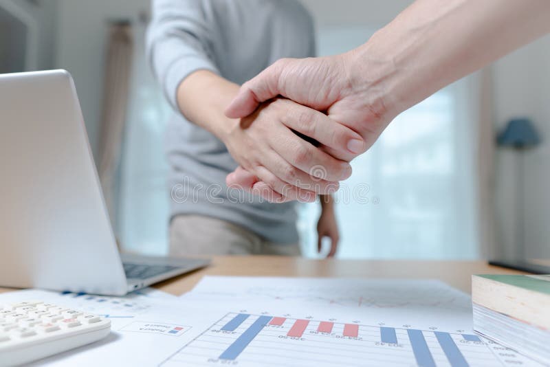 Businessman are Shaking Hands in Office. Collaborative Teamwork Stock ...