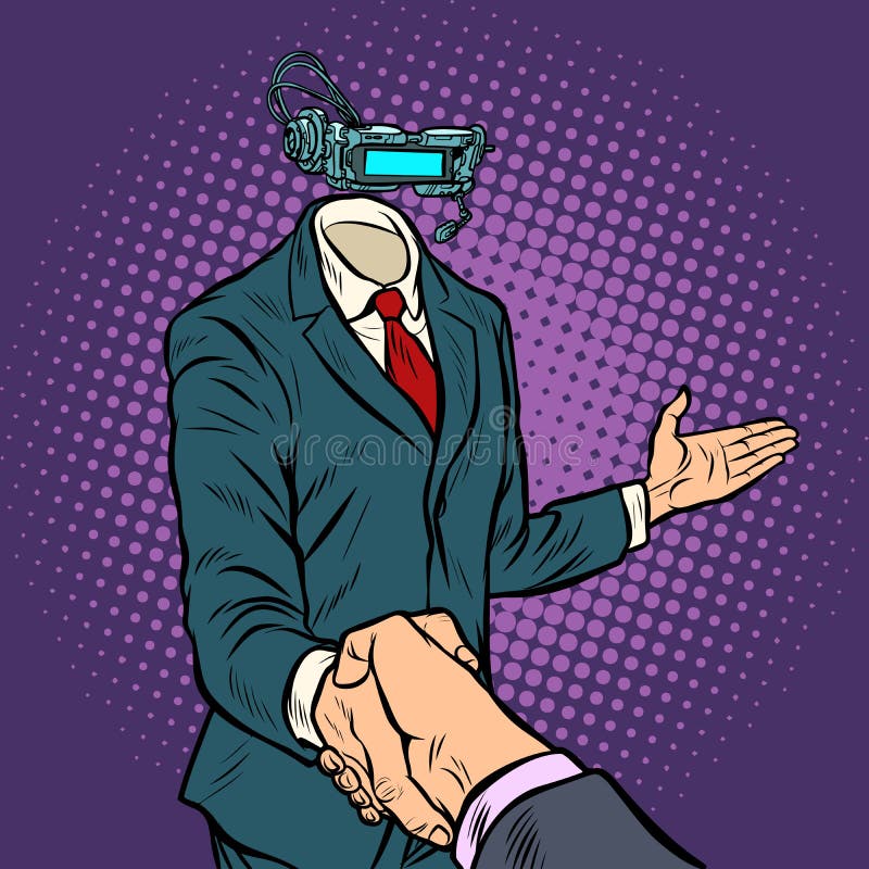 Businessman Shaking Hands in Virtual Reality, a Template without Stock ...