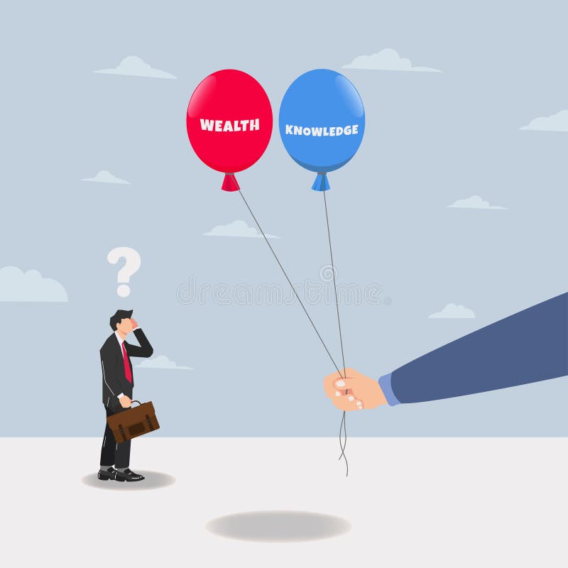 Businessman Should Choose Red or Blue Balloon. Choose Wealth or ...