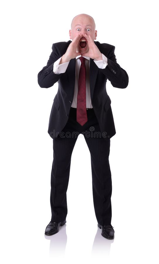 Businessman Shouting with Loudspeaker at Each Other Stock Photo - Image ...