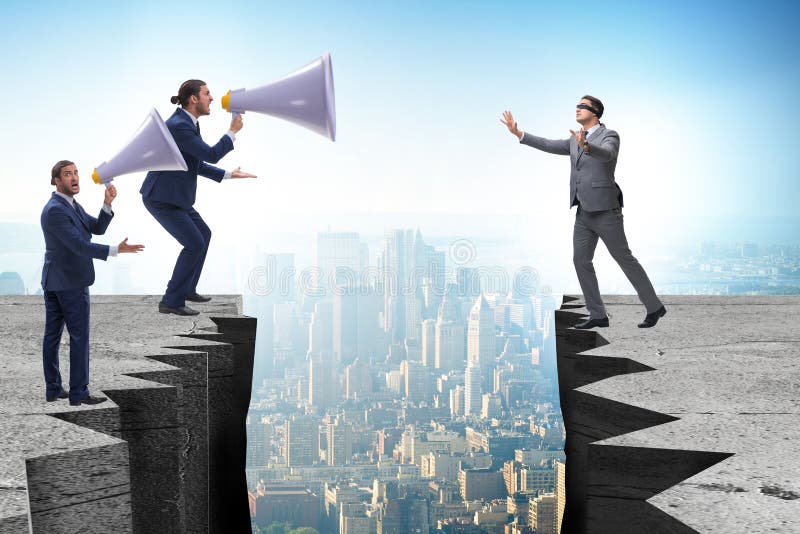 Businessman Shouting with Loudspeaker at Others Stock Photo - Image of ...