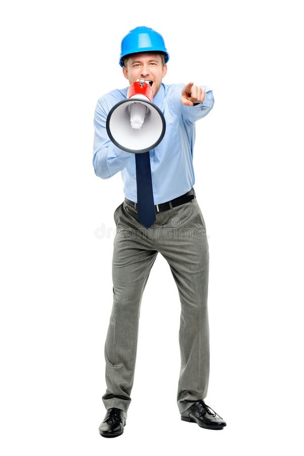 Businessman Shouting with Megaphone Stock Photo - Image of businessman ...