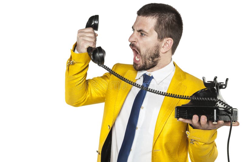 Man shouting on the phone stock image. Image of phone - 18815173