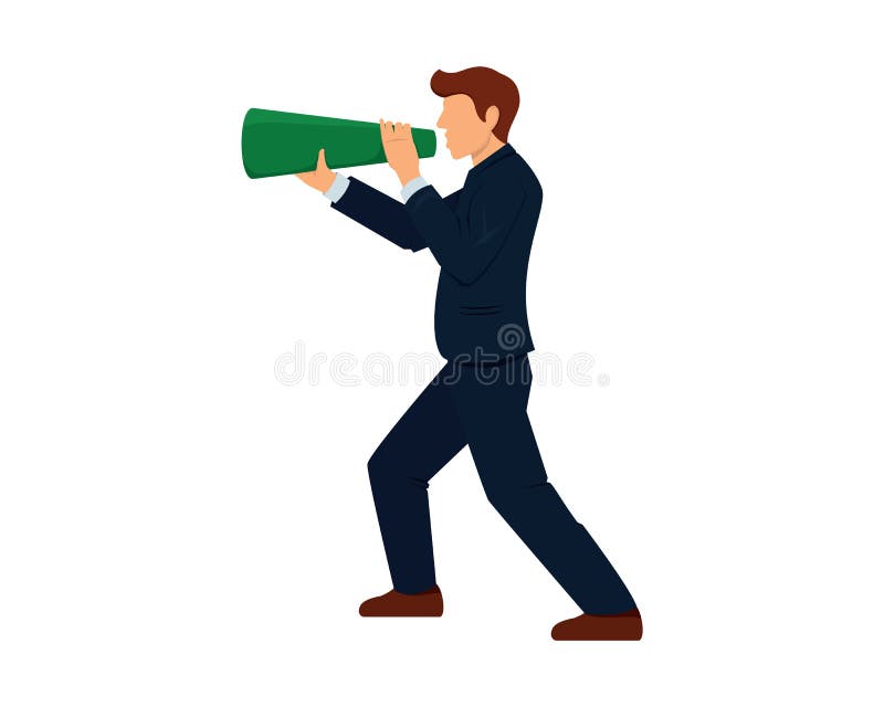 Pop Art Businessman Shouting in Megaphone. Vector Illustration Eps 10 ...