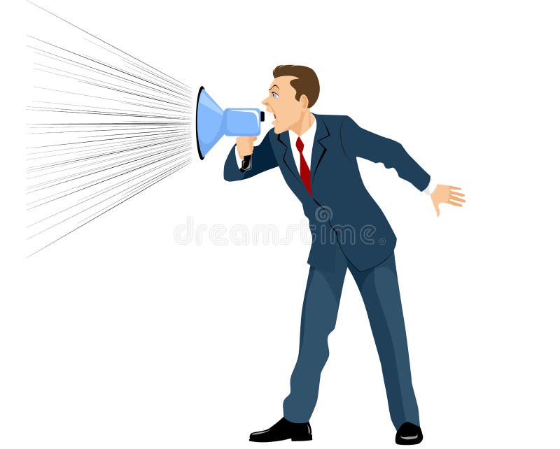Pop Art Businessman Shouting in Megaphone. Vector Illustration Eps 10 ...