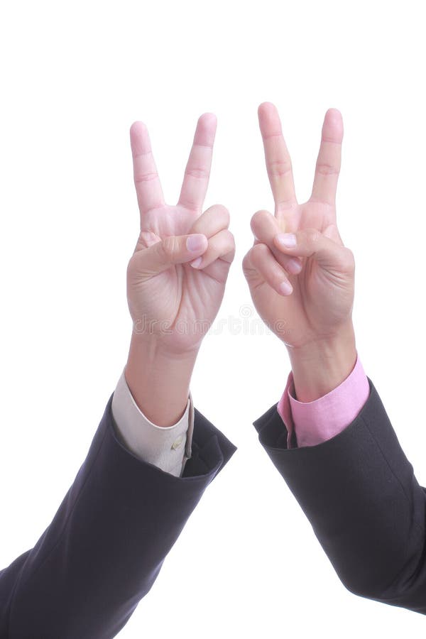 Businessman Show Finger V Sign Stock Photos - Free & Royalty-Free Stock ...