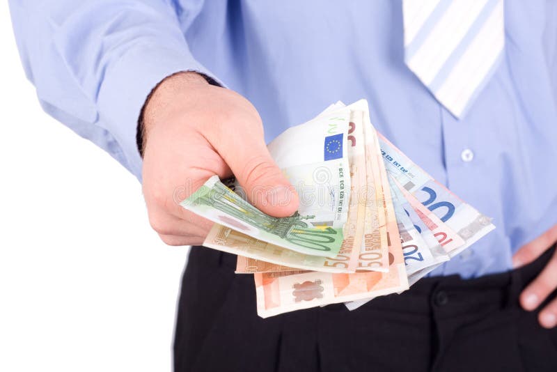 Businessman show money stock image. Image of isolated - 5965365