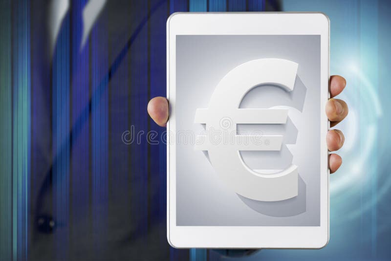 Businessman Show Screen about Euro Currency Stock Photo - Image of ...