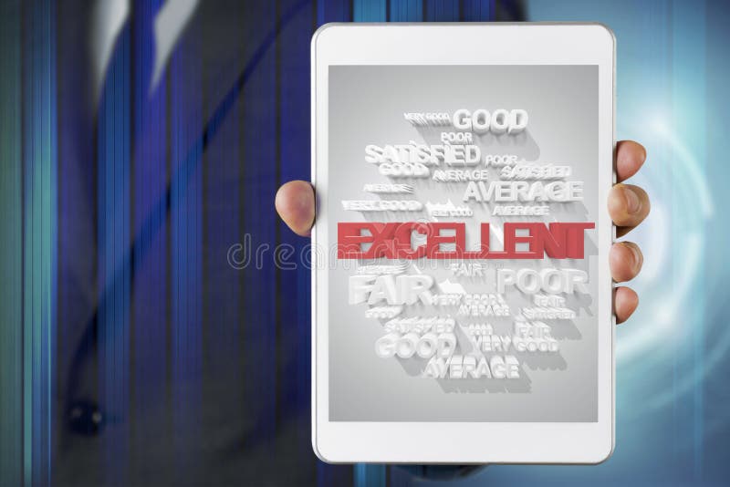Businessman Show Screen about Excellent Stock Photo - Image of business ...