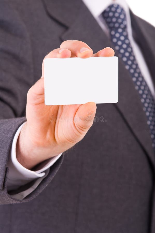 Businessman Showing Blank Card. Stock Image - Image of businesspeople ...