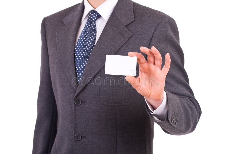 Businessman Showing Blank Card. Stock Image - Image of manager, boss ...
