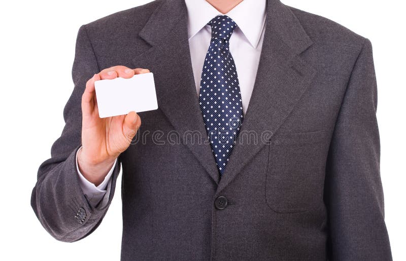 Businessman Showing Blank Card. Stock Image - Image of determination ...