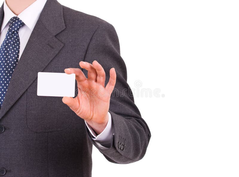 Businessman Showing Blank Card. Stock Photo - Image of businesscard ...