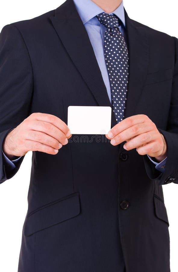 Businessman Showing Blank Card. Stock Photo - Image of leadership ...