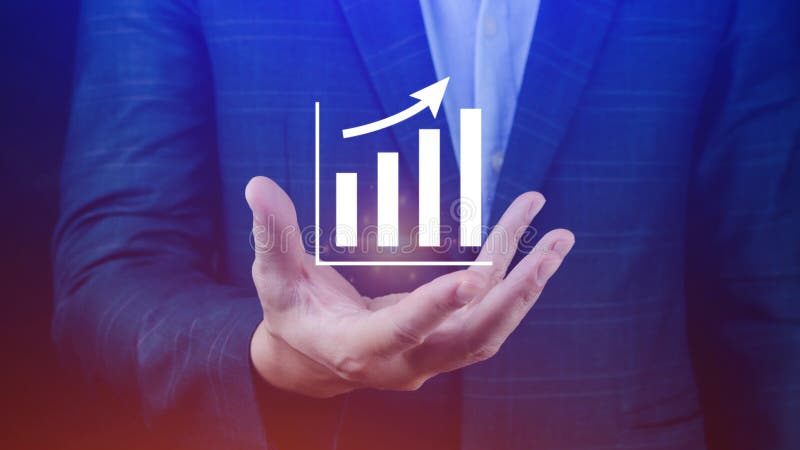 Businessman Showing Business Growth on Graph Hands Touching Graphs ...