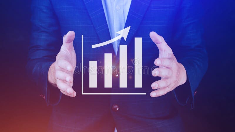 Businessman Showing Business Growth on Graph Hands Touching Graphs ...