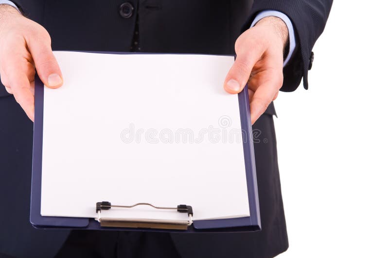 Businessman Showing Clipboard. Stock Photo - Image of idea ...
