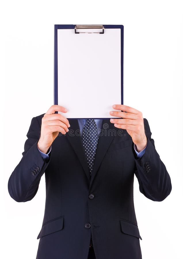 Businessman Showing Clipboard. Stock Photo - Image of communication ...