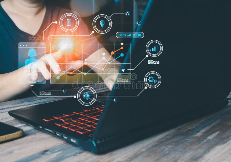 Businessman is Showing Concept of Future Technology and Internet ...