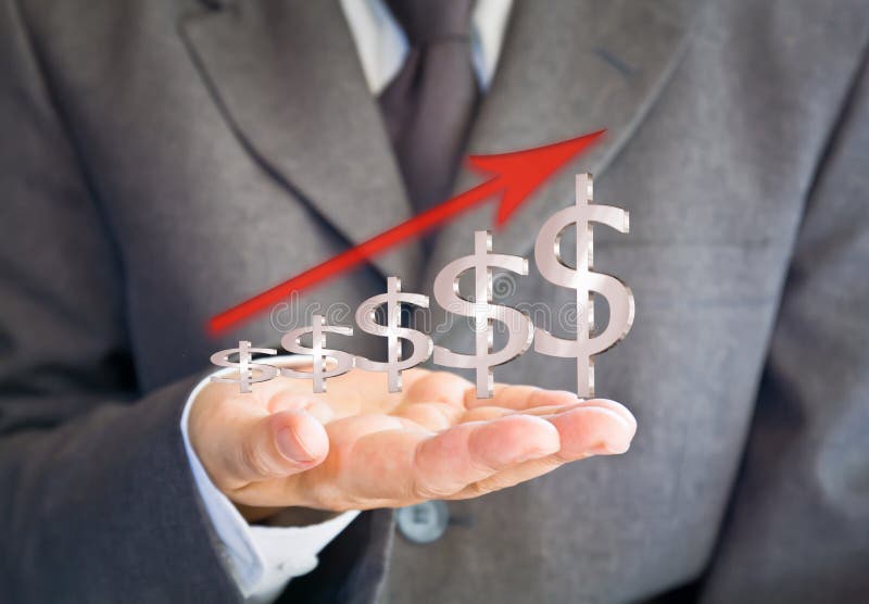 Businessman Showing Dollars Sign Graph Stock Photo - Image of ...