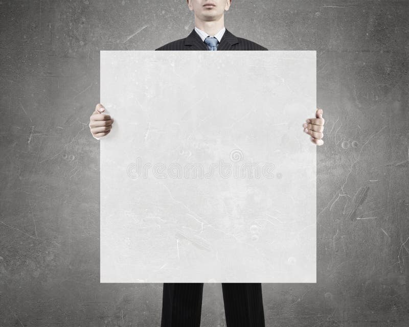 Businessman Showing Empty Banner Stock Photo - Image of blank, teaching ...