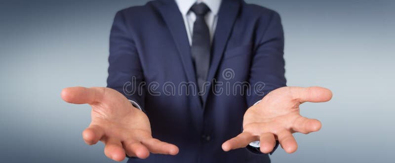 Businessman Showing Empty Hands Stock Illustration - Illustration of ...