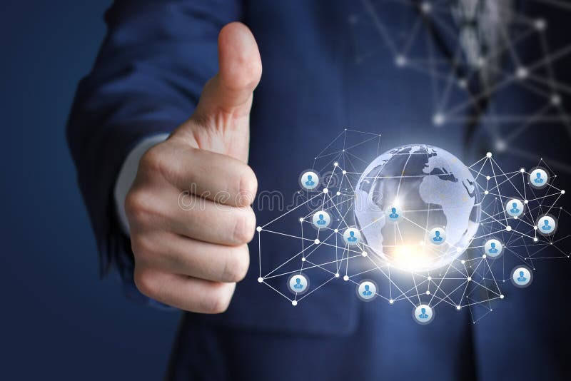 Businessman Showing a Good Social Network. Stock Image - Image of ...