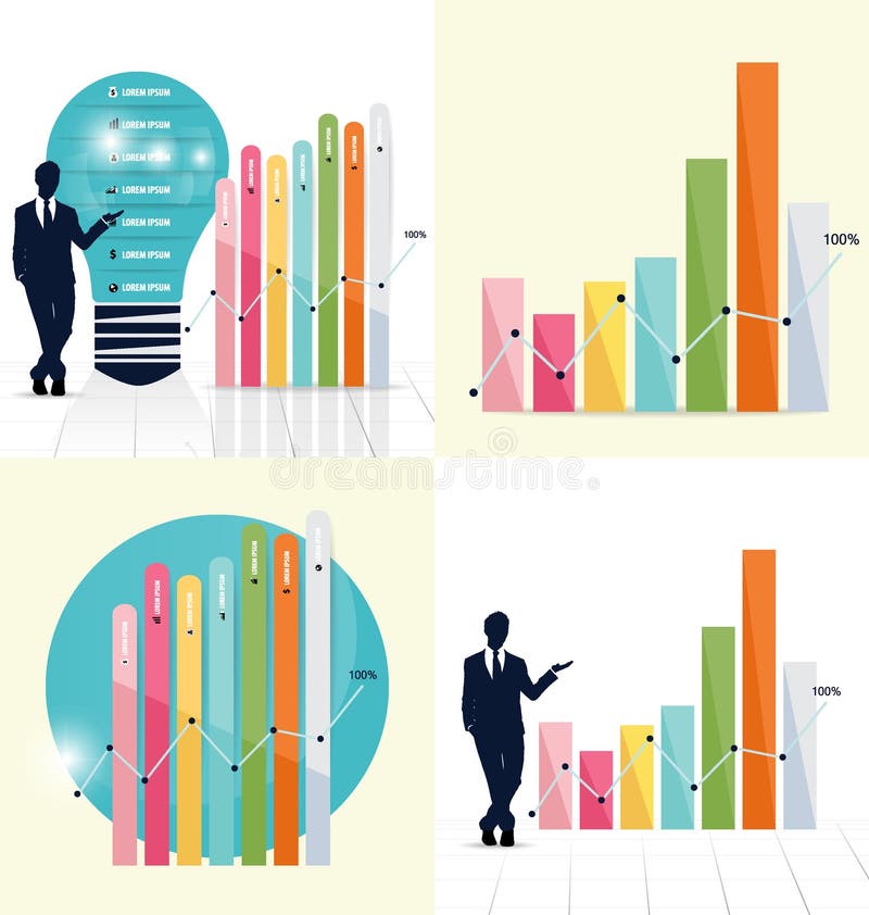Businessman Showing Graph. Vector Illustration. Stock Vector ...