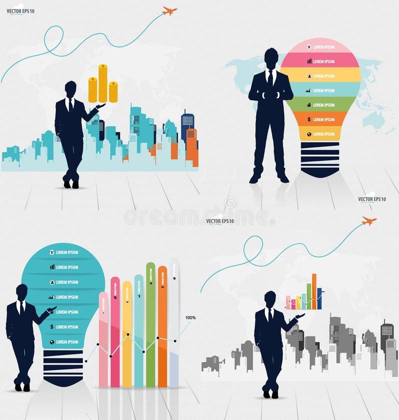 Businessman Showing Graph. Vector Illustration. Stock Vector ...