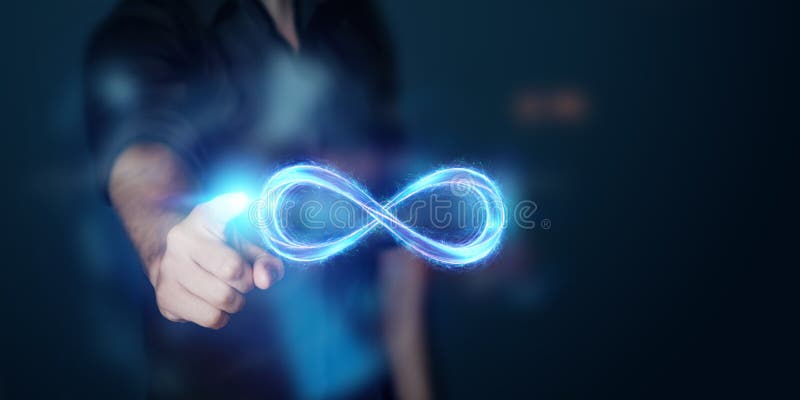 Fire Ice Infinity Sign Isolated on Black Background Stock Photo - Image ...