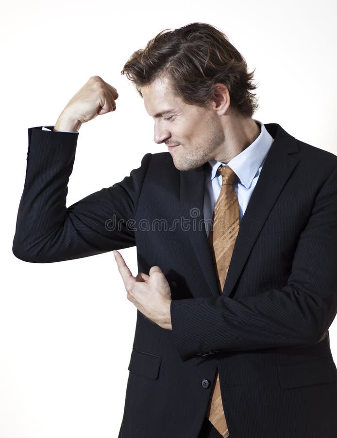 Businessman Showing Off Mucsles Stock Photo - Image of muscle, pride ...