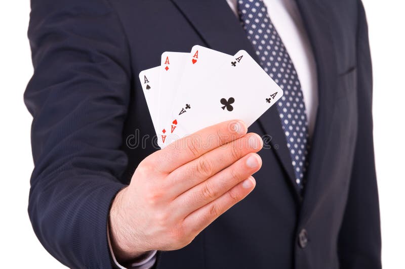 Businessman Showing Playing Cards. Stock Photo - Image of boss, hand ...
