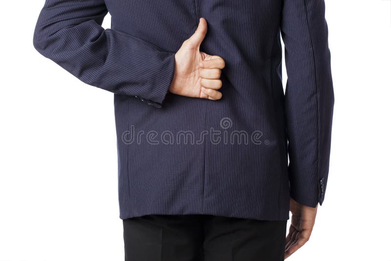 Businessman Showing Thumb Sign on His Back Stock Photo - Image of human ...