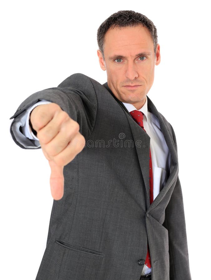 Thumbs down businessman stock photo. Image of news, deny - 40808664