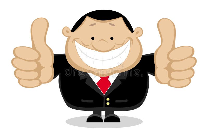 Cartoon Illustration of Happy Smiling Boss,Manager or Businessman ...