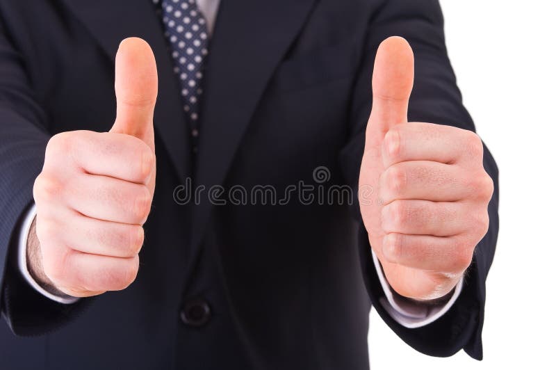 Business Man Showing Thumbs Up Sign. Stock Photo - Image of businessman ...