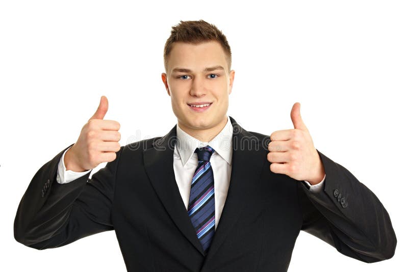 Businessman Showing Thumbs Up Stock Photo - Image of winner, business ...