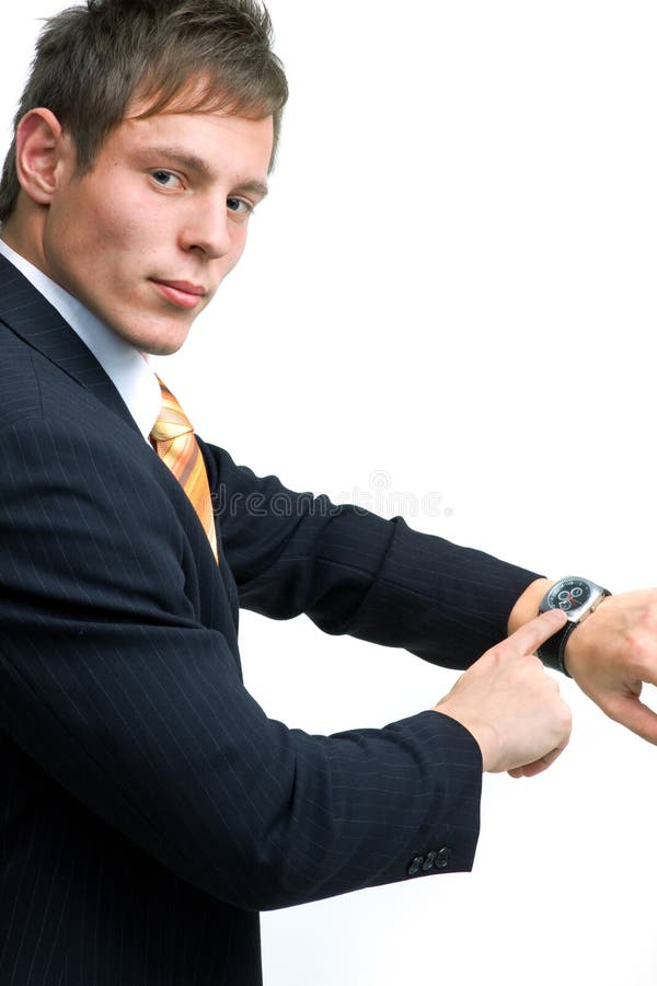 Businessman showing watch stock image. Image of showing - 4462747