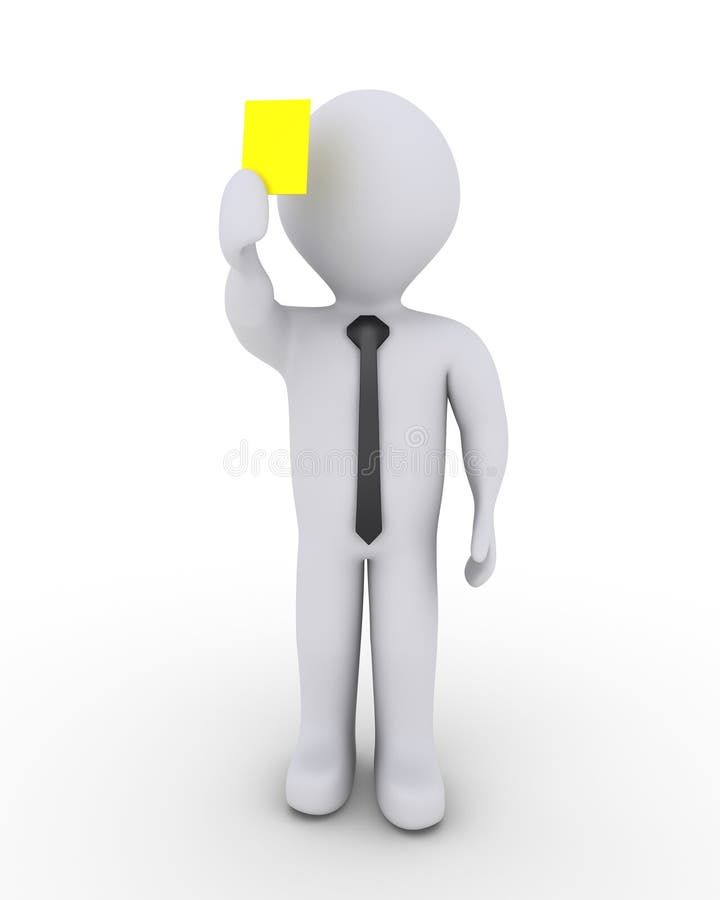 Businessman is Showing Yellow Card Stock Illustration - Illustration of ...