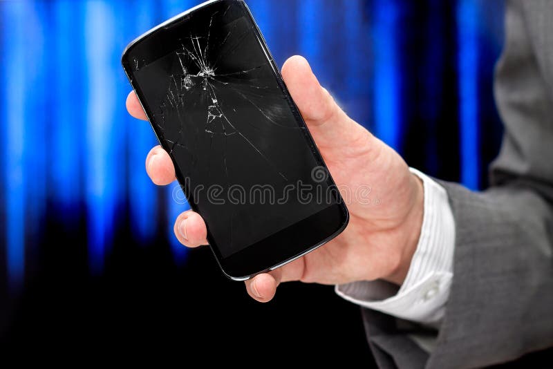 Businessman Shows Broken Smartphone Stock Image - Image of phone ...