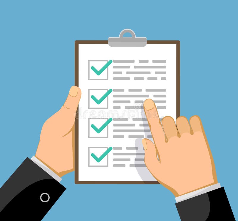 Businessman Shows Business Plan or Checklist with Green Check Marks ...