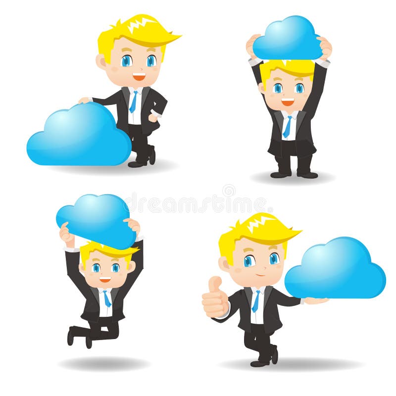 Businessman Shows Cloud Computing Technology Stock Vector ...