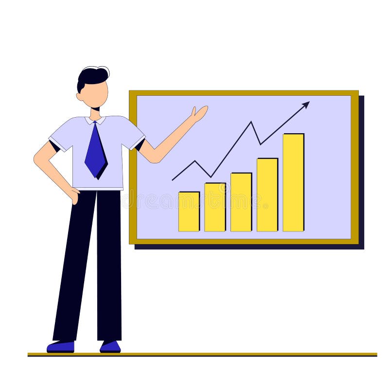 The Businessman Shows the Graph with Growth. Business Training Courses ...