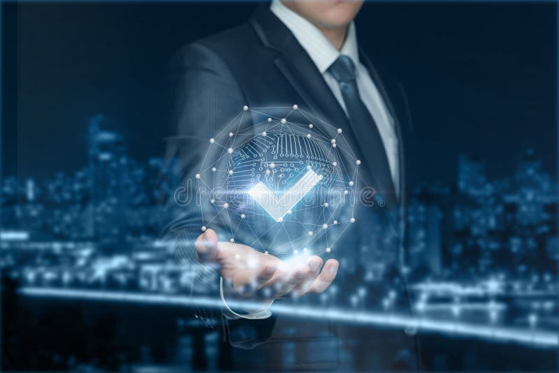 A Businessman Shows Sign Quality System Stock Photo - Image of quality ...