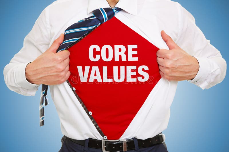 Businessman Shows Slogan Core Values Under His Shirt Stock Image ... Businessman Shows Slogan Core Values Under His Shirt Stock Image ...