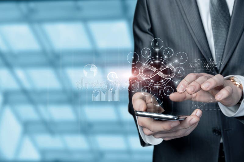 Businessman Shows the Spread of Unlimited Internet in the Business ...