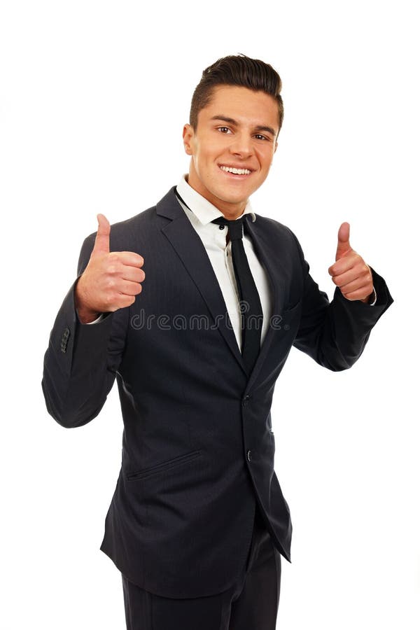 Businessman Shows Thumbs Up Stock Image - Image of portrait ...