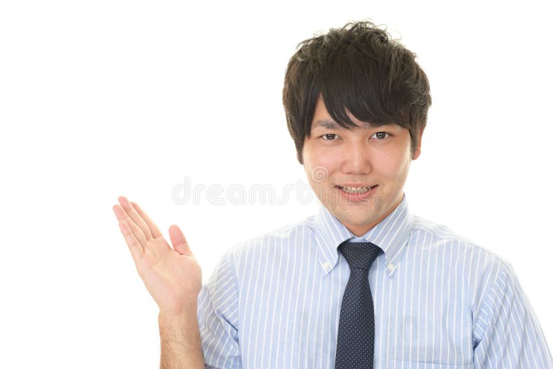 Businessman shows the way stock photo. Image of liveliness - 145981522