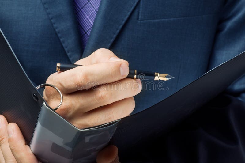 Businessman Sign Up Contract Stock Photo - Image of banking, closeup ...